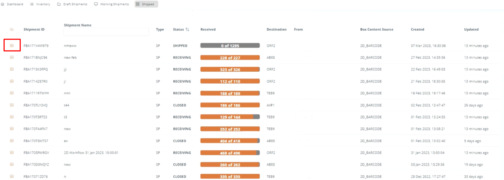 3. How to See Which Items Were Received by Amazon – 2D Workflow