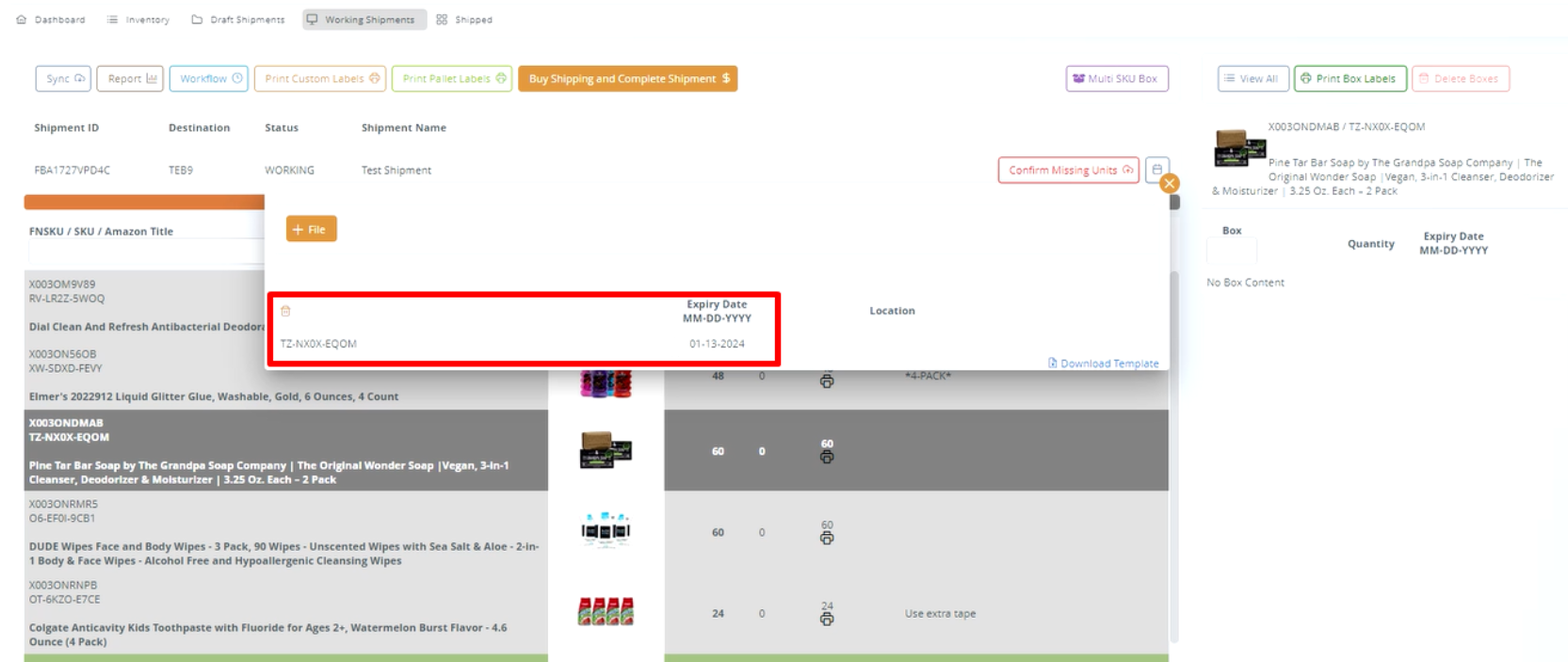 2. How to Upload Expiration Dates in Bulk – 2D Workflow
