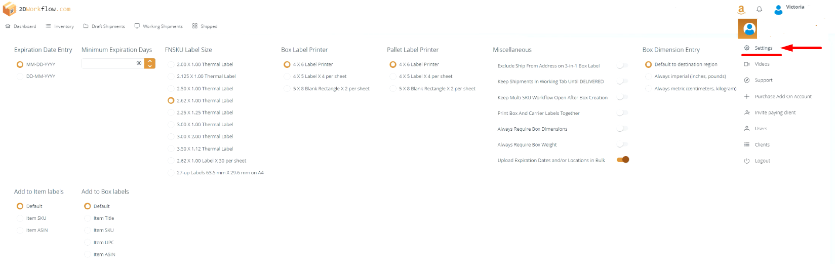 4. How to Change the Minimum Allowable Expiration Date – 2D Workflow