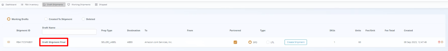 How to Change the Name of My Draft Shipment – 2D Workflow