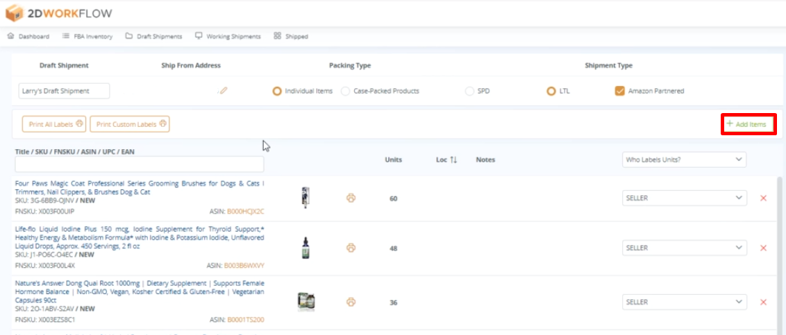 How to Add New SKUs into my Draft Shipment – 2D Workflow