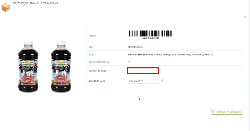 11. How to Print Custom "Sold-As-Set" Labels – 2D Workflow
