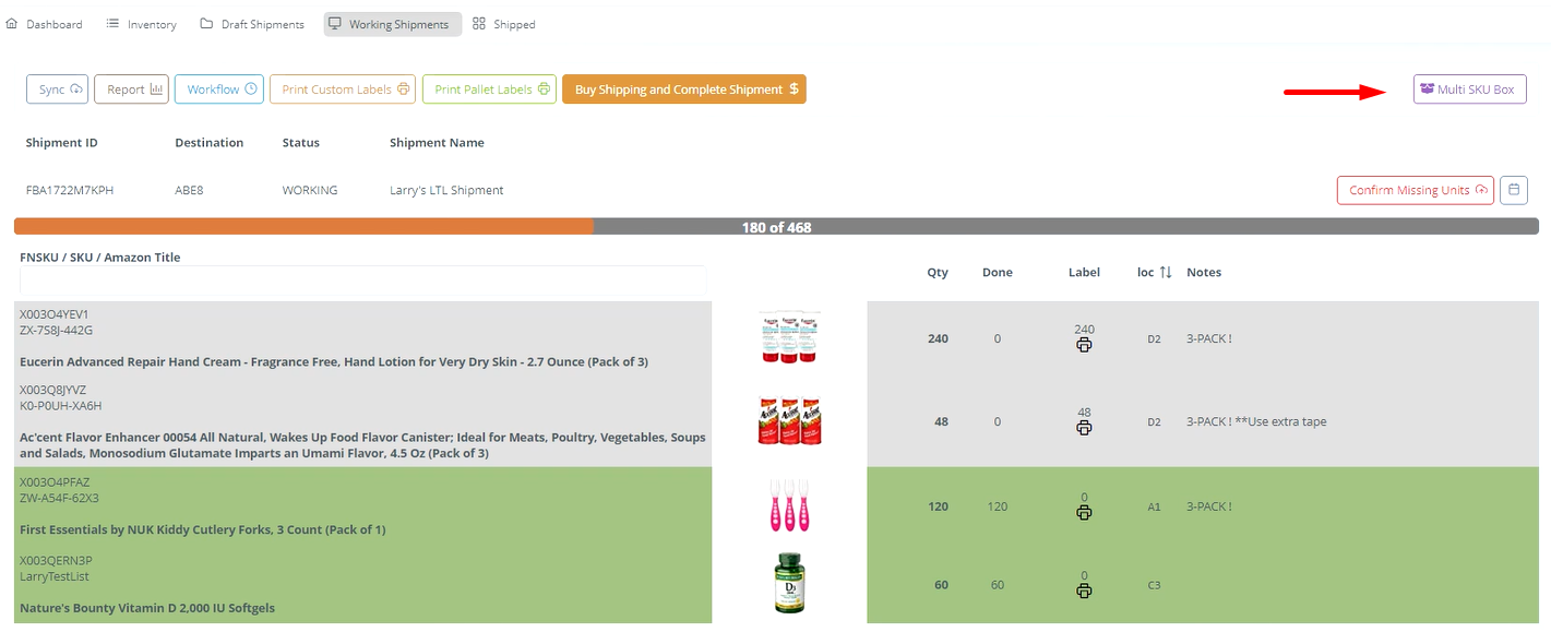 1. LTL/FTL Shipments and Product Prep (Shipping Pallets) – 2D Workflow