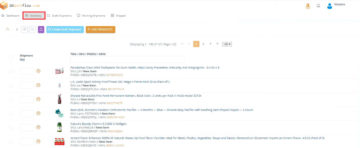 2. How To Search For Items In Your Inventory – 2D Workflow