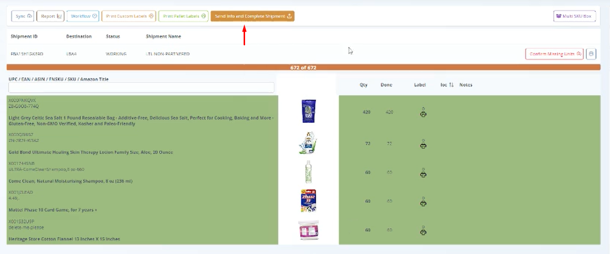 1. LTL/FTL Shipments and Product Prep (Shipping Pallets) – 2D Workflow