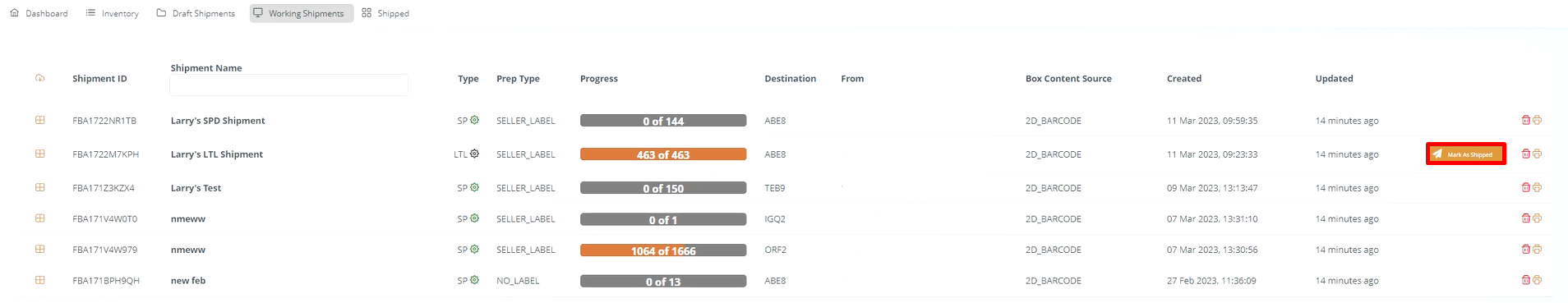2. SPD Shipments and Product Prep (Shipping Boxes) – 2D Workflow