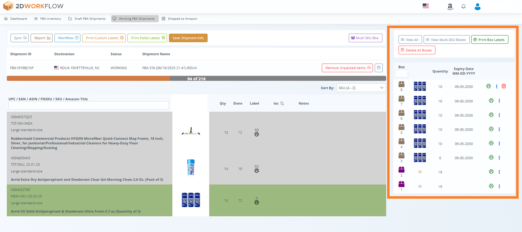 4. LTL/FTL Workflow (Pallet Shipments - Individual Items) – 2D Workflow